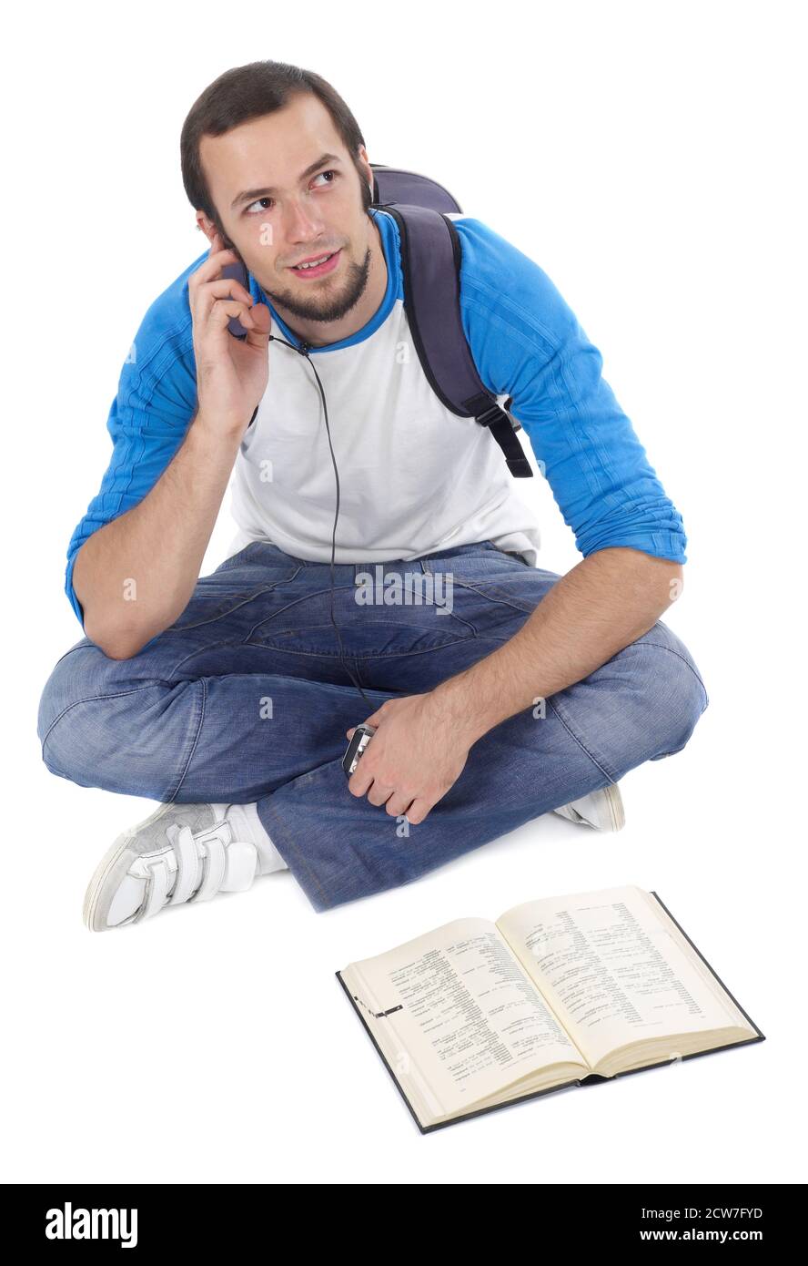 Student with book isolated Stock Photo - Alamy