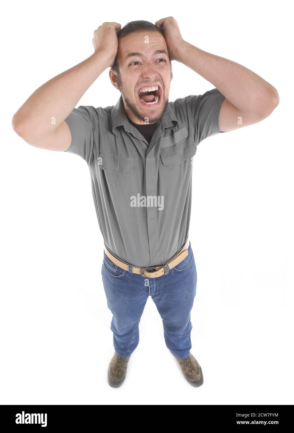Man screaming in dispair Stock Photo - Alamy