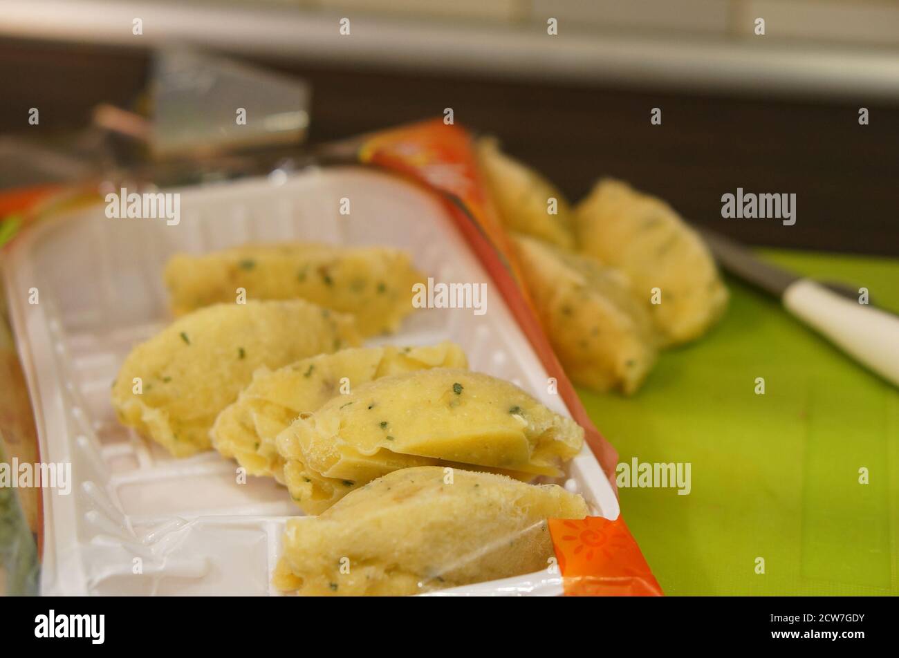 Polish Pierogi with filling Stock Photo - Alamy