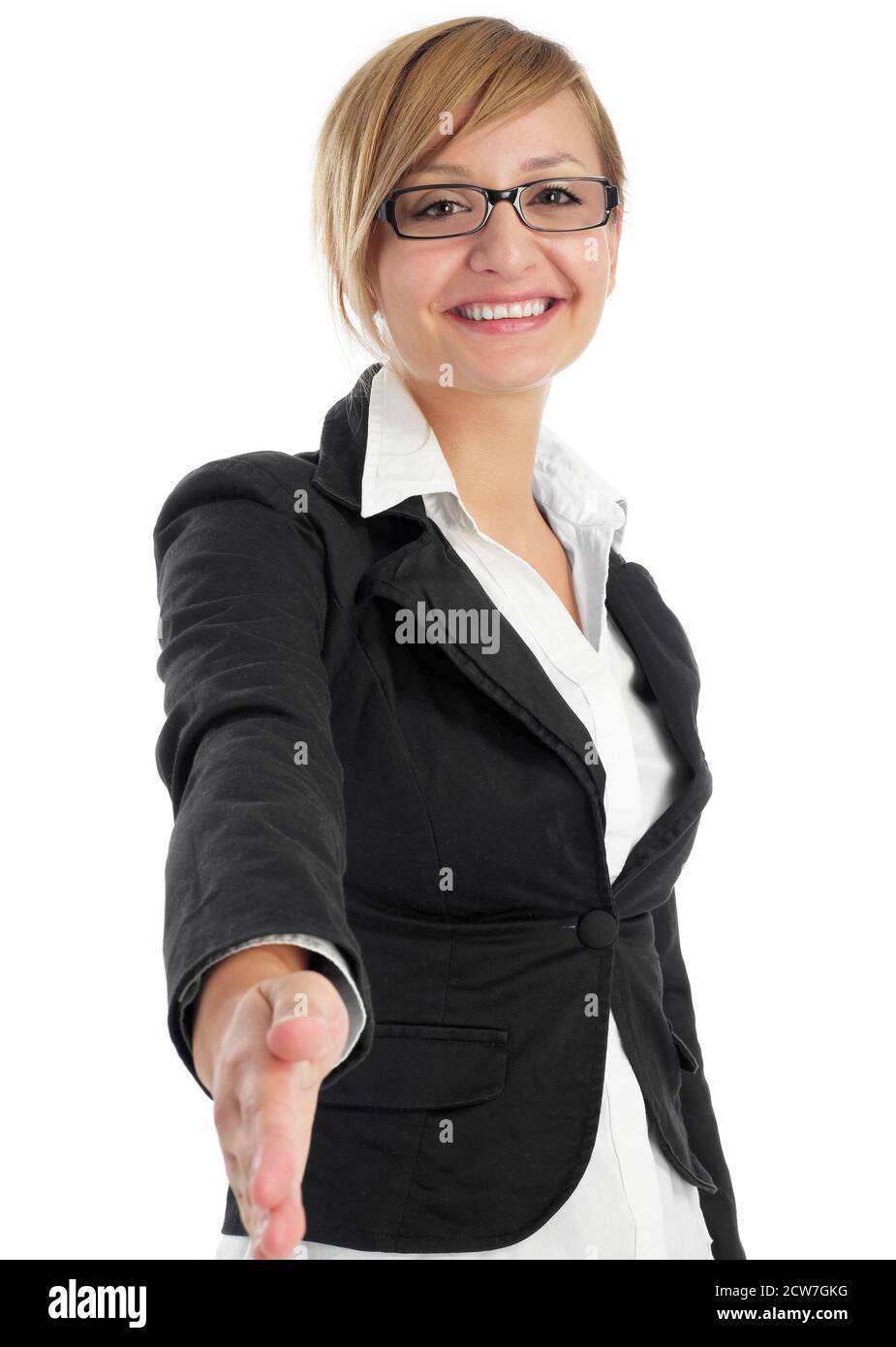 Woman showing hand Stock Photo - Alamy