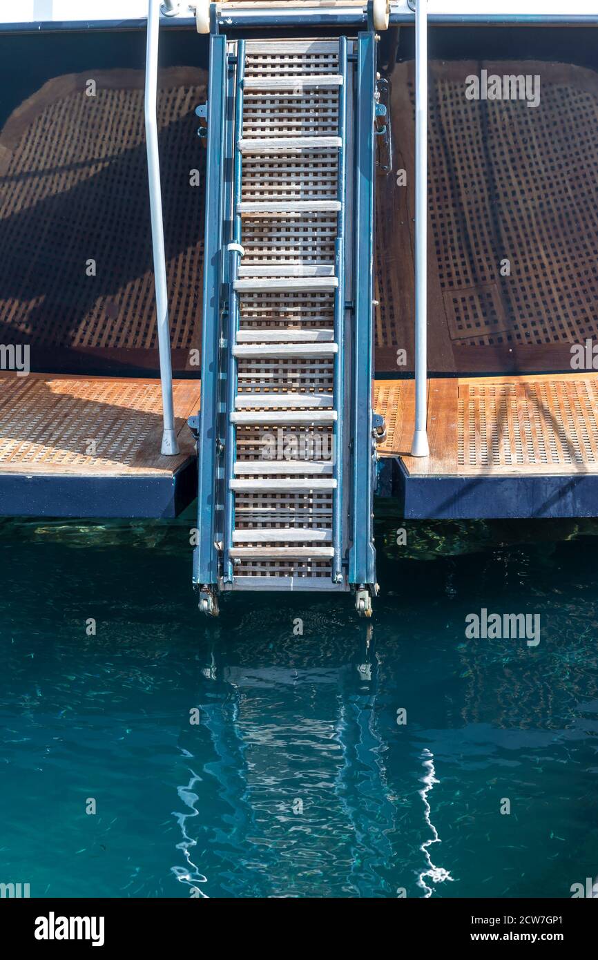 Closed ramp on Yachts Stern. Stock Image. Yachts Telescopic Gangway ...