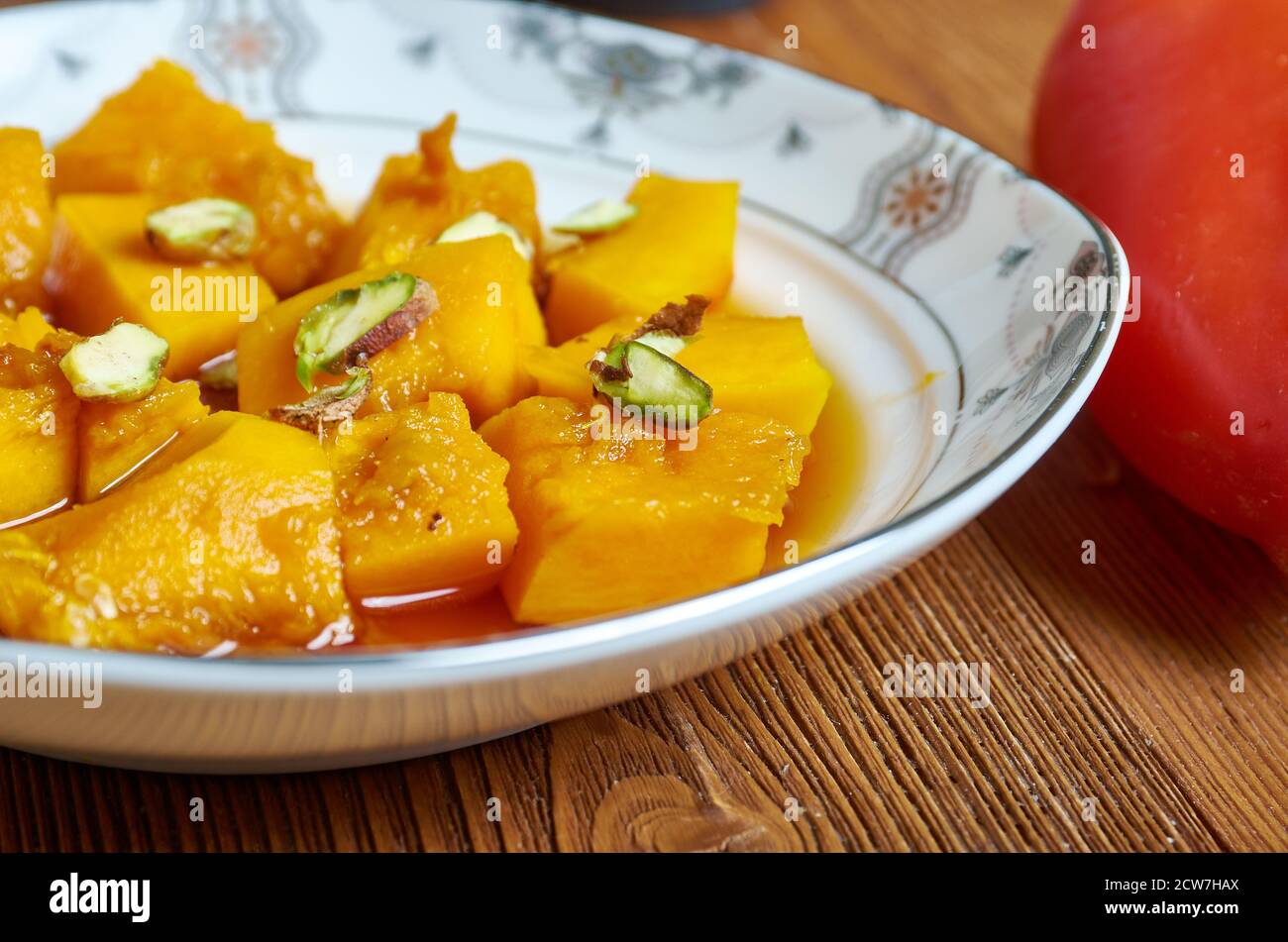 Kabak tatlısı - pumpkin dessert in Turkish cuisine, candied pumpkin ...