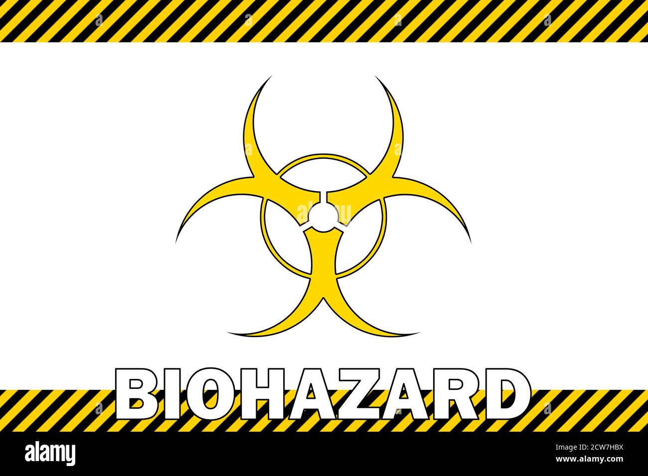 Biohazard sign with safety ribbons on white background Stock Photo - Alamy