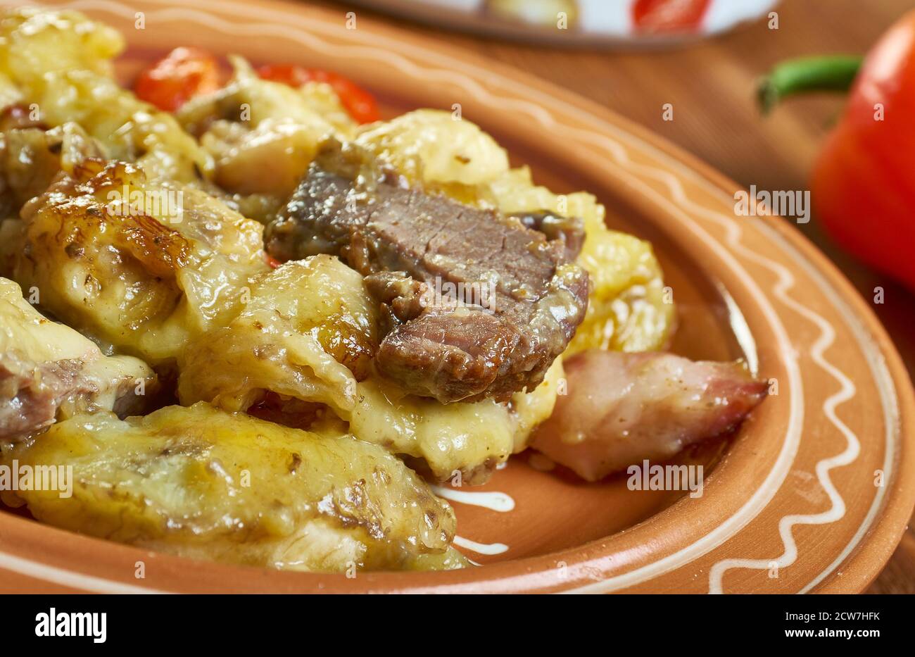 Mchemsho - Tanzanian Cuisine, bananas, plantains and meat Stock Photo ...