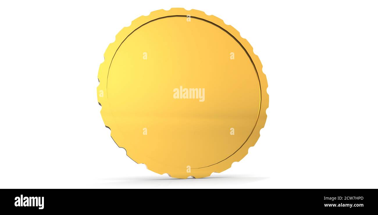 Golden shiny empty coin isolated, 3d rendering Stock Photo - Alamy