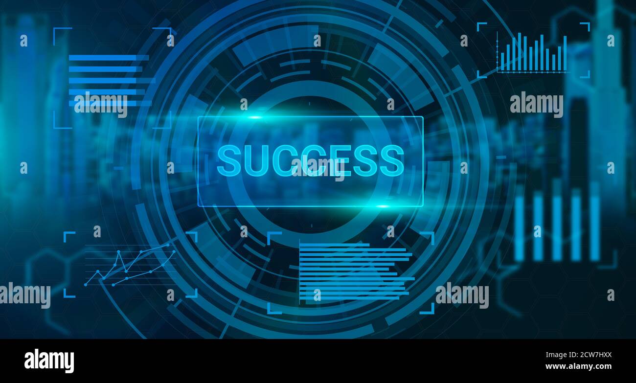 Illustration of virtual screen with circles panel button, banner Stock ...