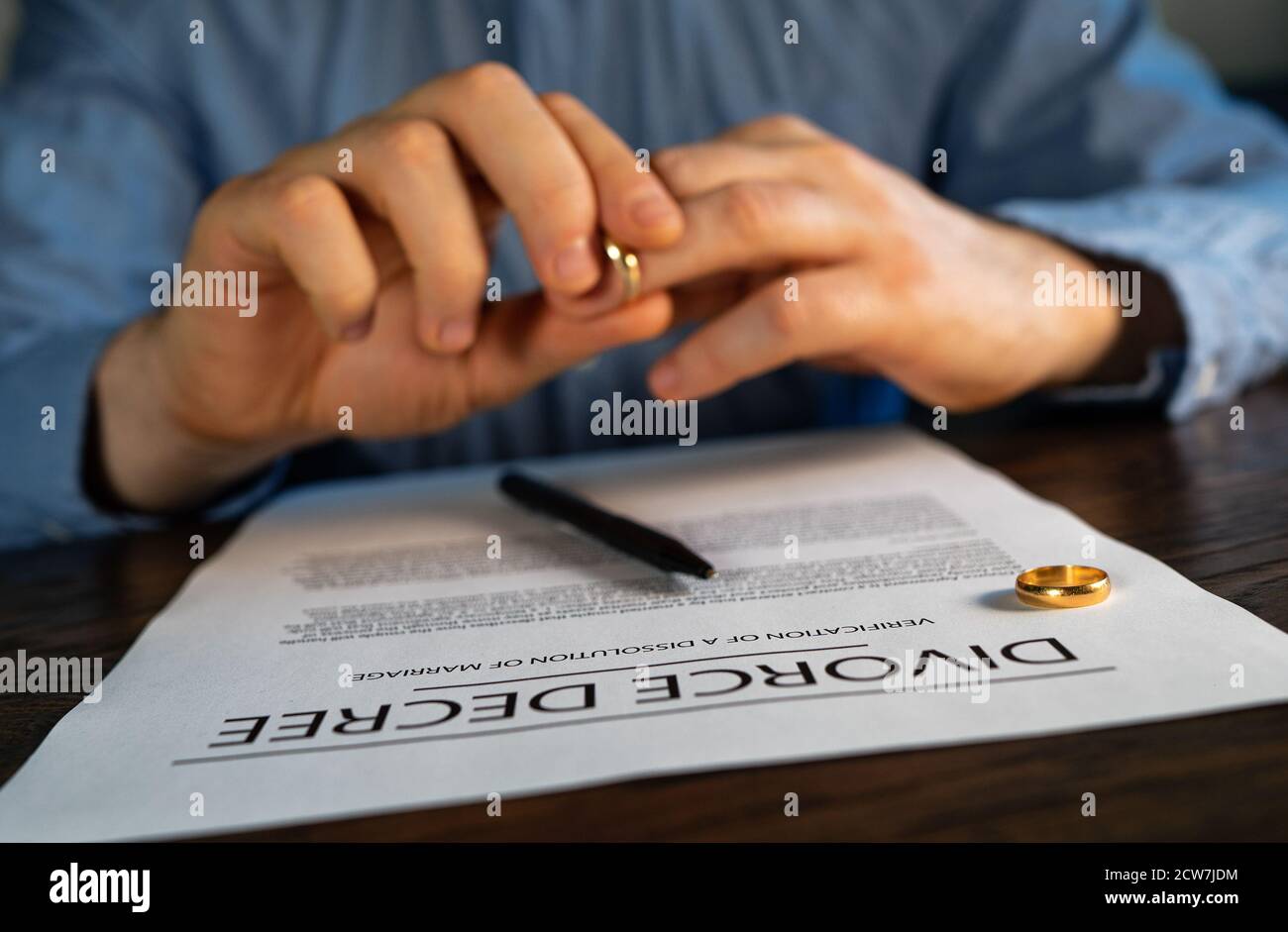 Man takes off his wedding ring from his finger Stock Photo - Alamy