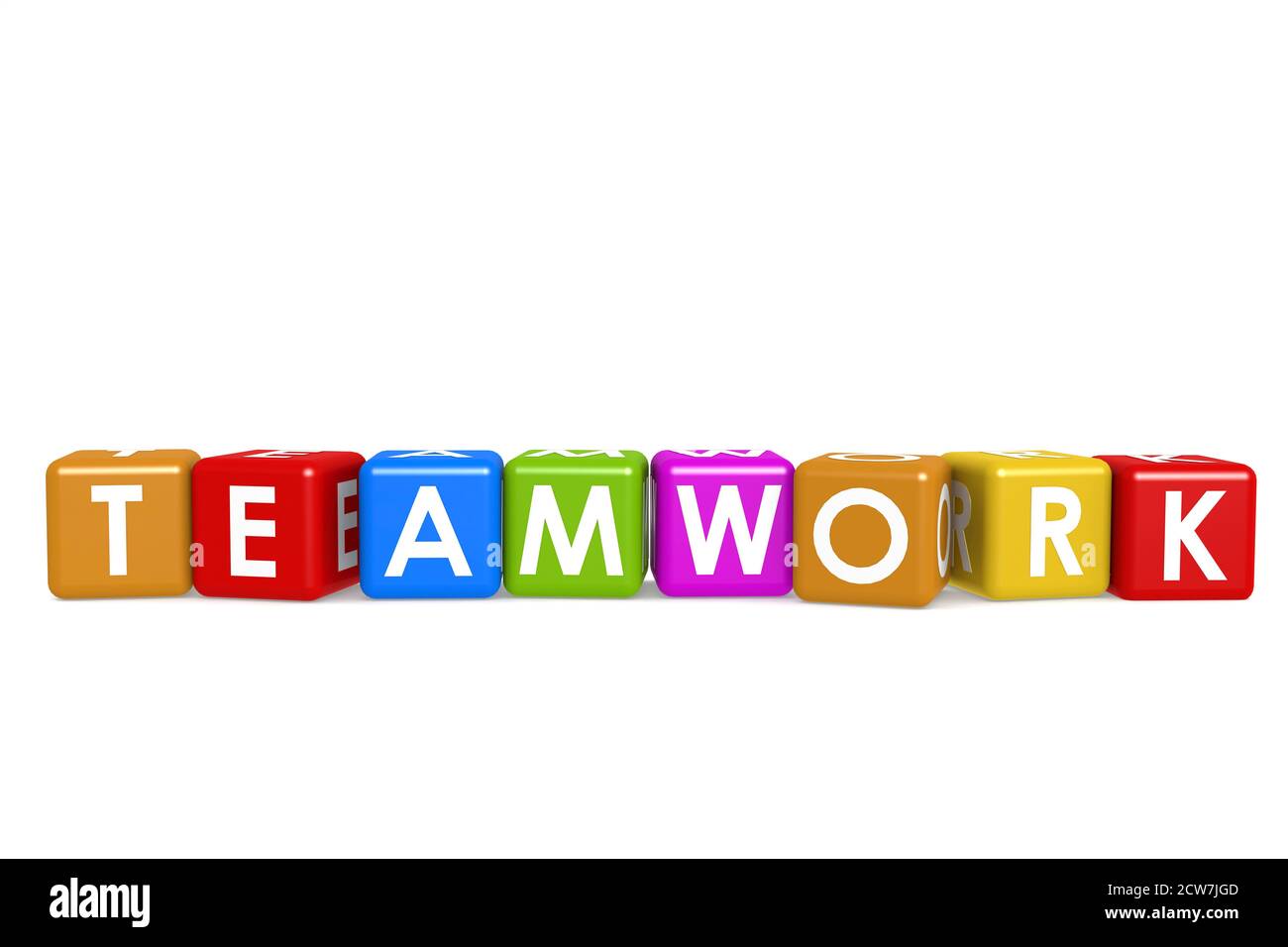 Teamwork cube crossword on white background, 3D rendering Stock Photo ...