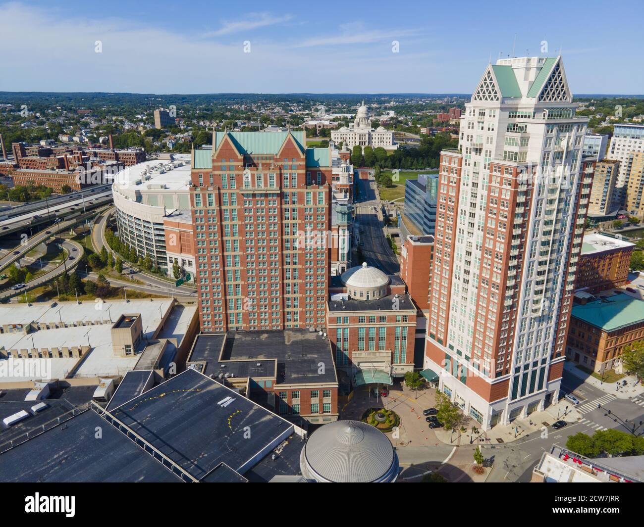 Providence modern city aerial view in downtown providence, Rhode Island ...
