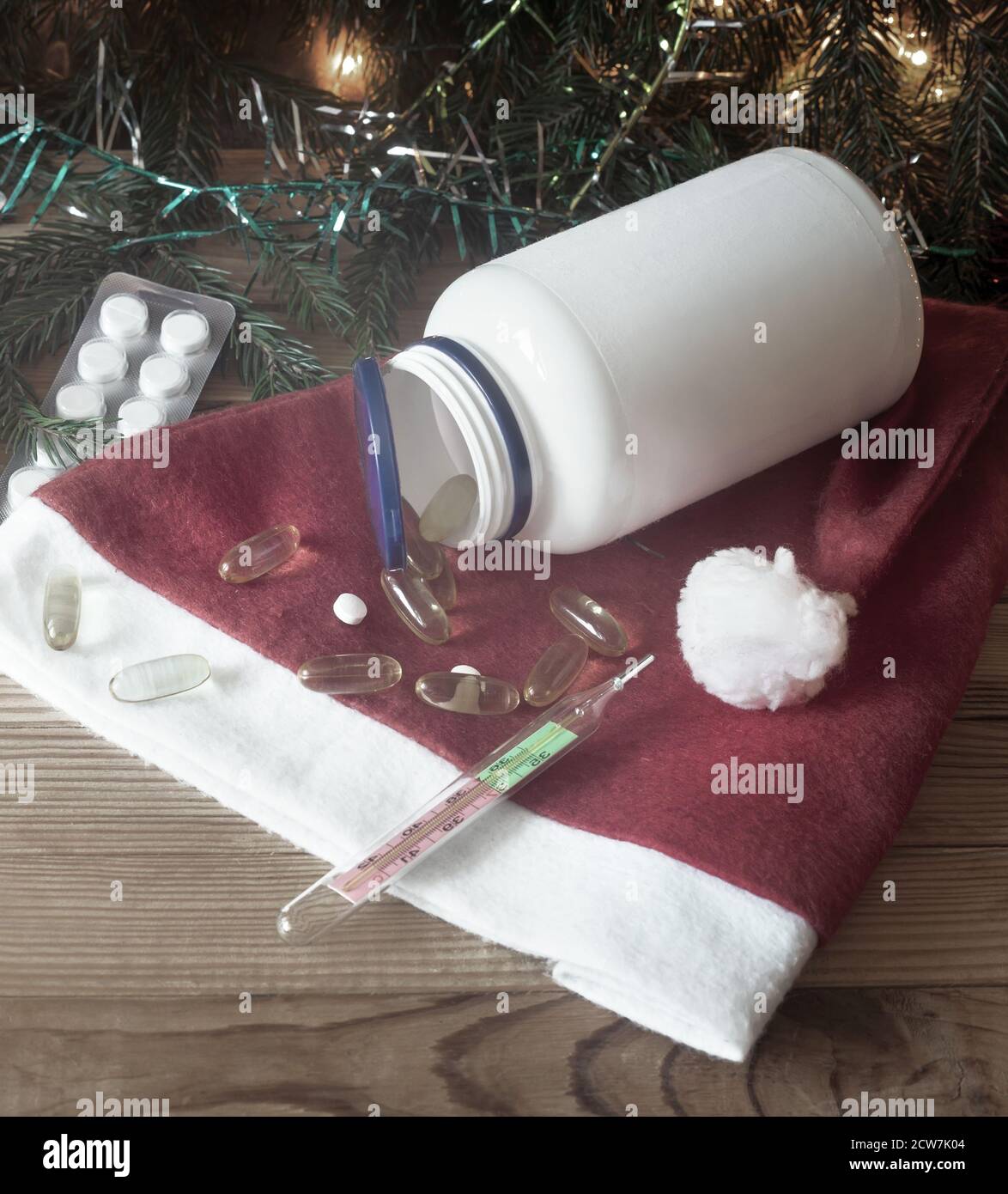 Christmas in medicine: pills and Christmas decorations Stock Photo - Alamy