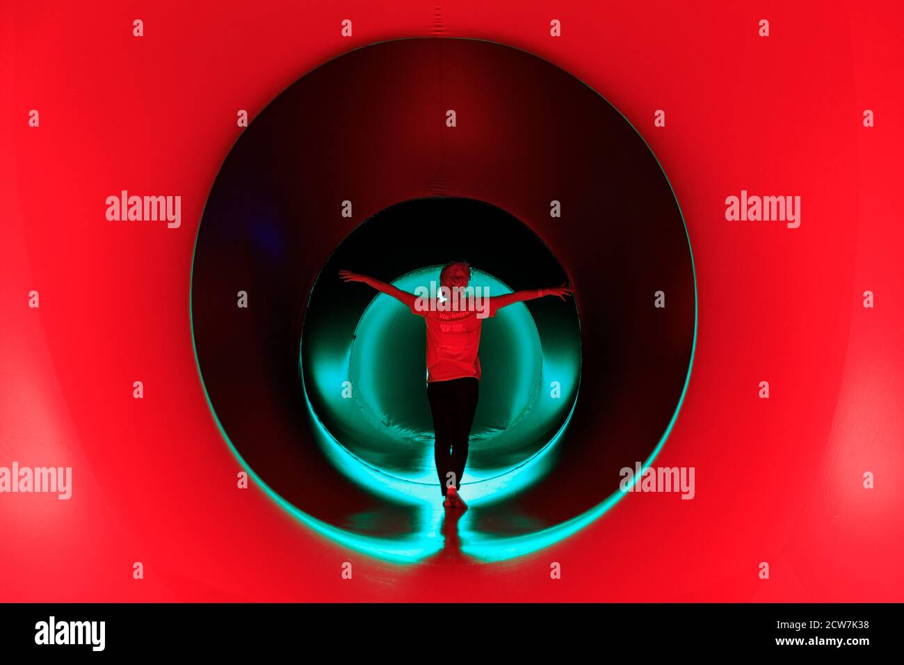 People enjoy the Daedalum Luminarium immersive light installation by ...