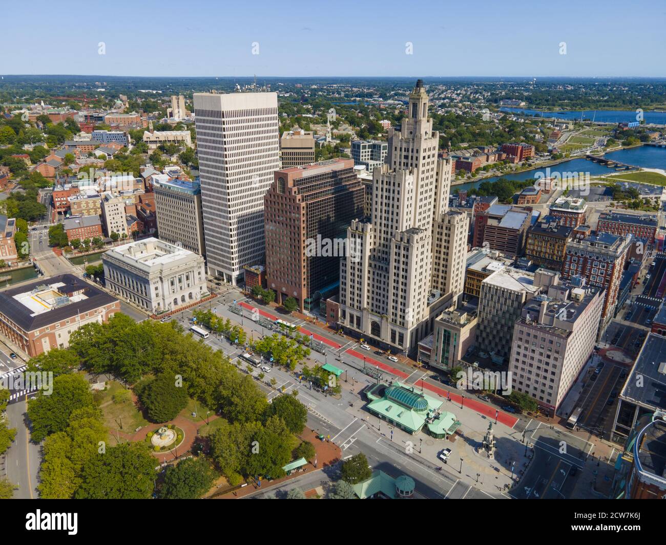 Providence modern city aerial view in downtown providence, Rhode Island ...