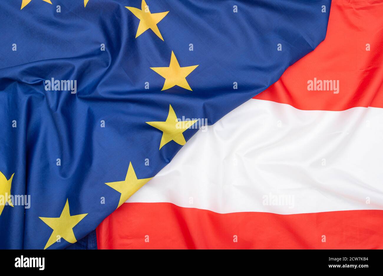 Natural fabric Flag of Austria and EU European Union flag as texture or ...
