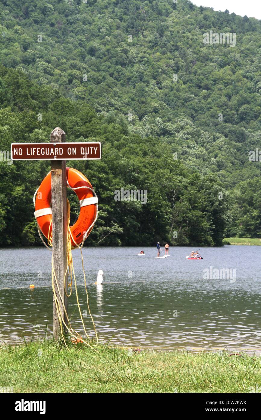 Safety sign at a lake hi-res stock photography and images - Alamy