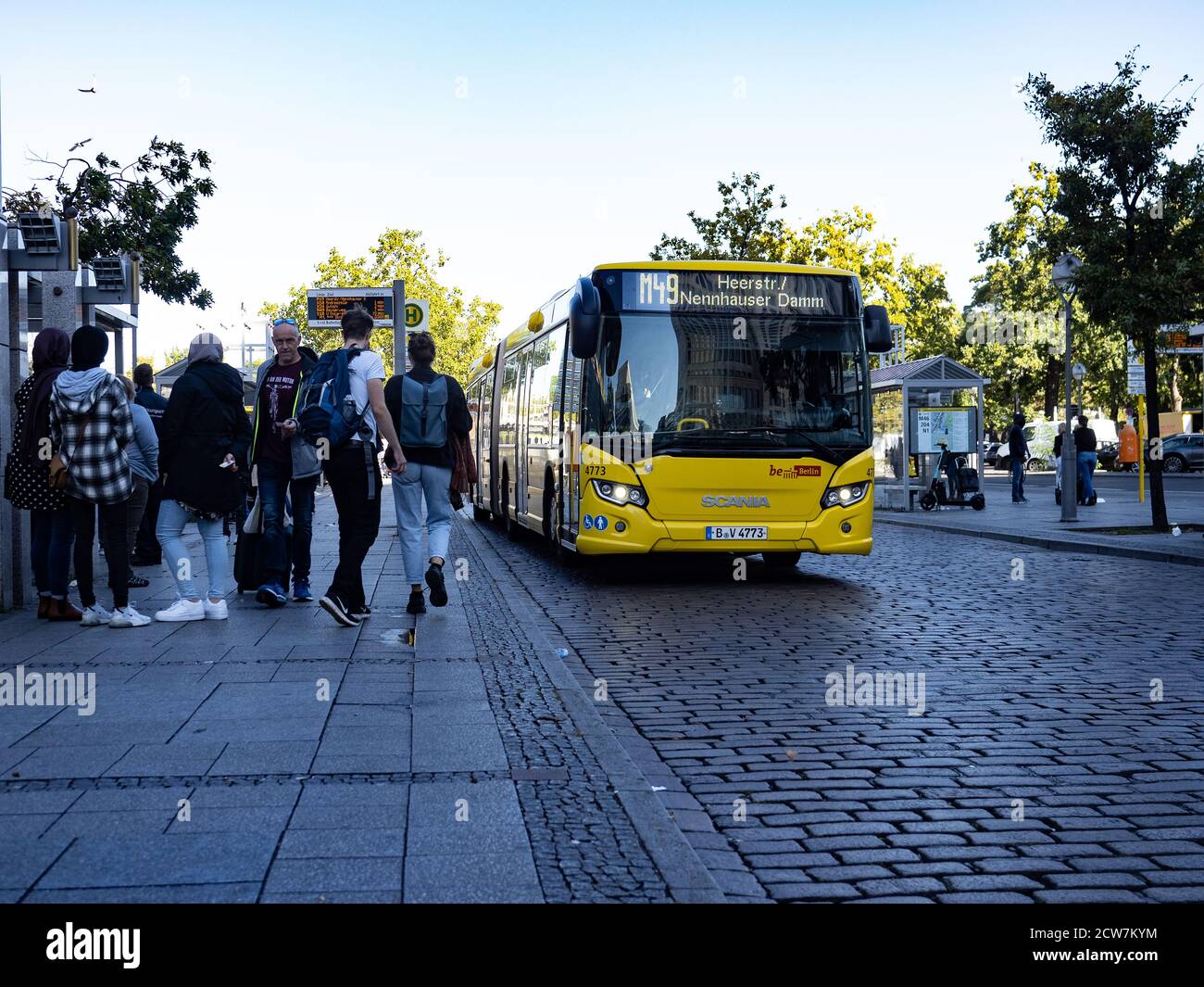 Berlin, Germany. 28th Sep, 2020. A bus of the Berliner Verkehrsbetriebe ...