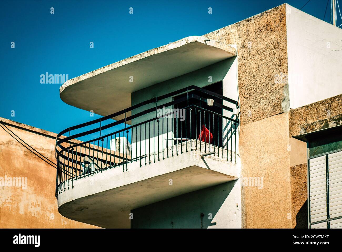 View of the facade of a modern building in the streets of Tel Aviv in ...
