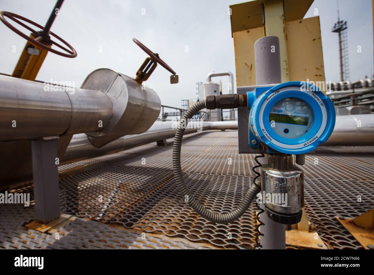 Zhaik-Munai oil deposit, Kazakhstan. Oil refinery plant. Special ...