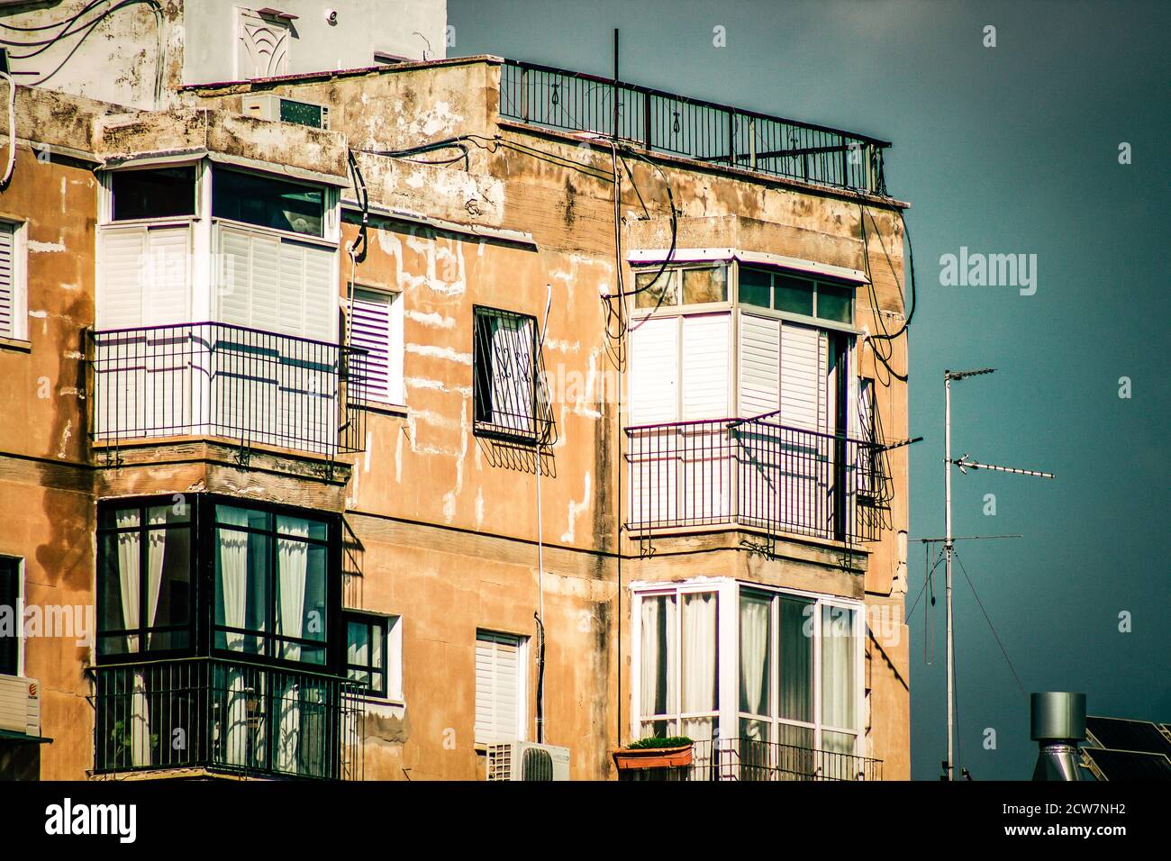 View of the facade of a modern building in the streets of Tel Aviv in ...