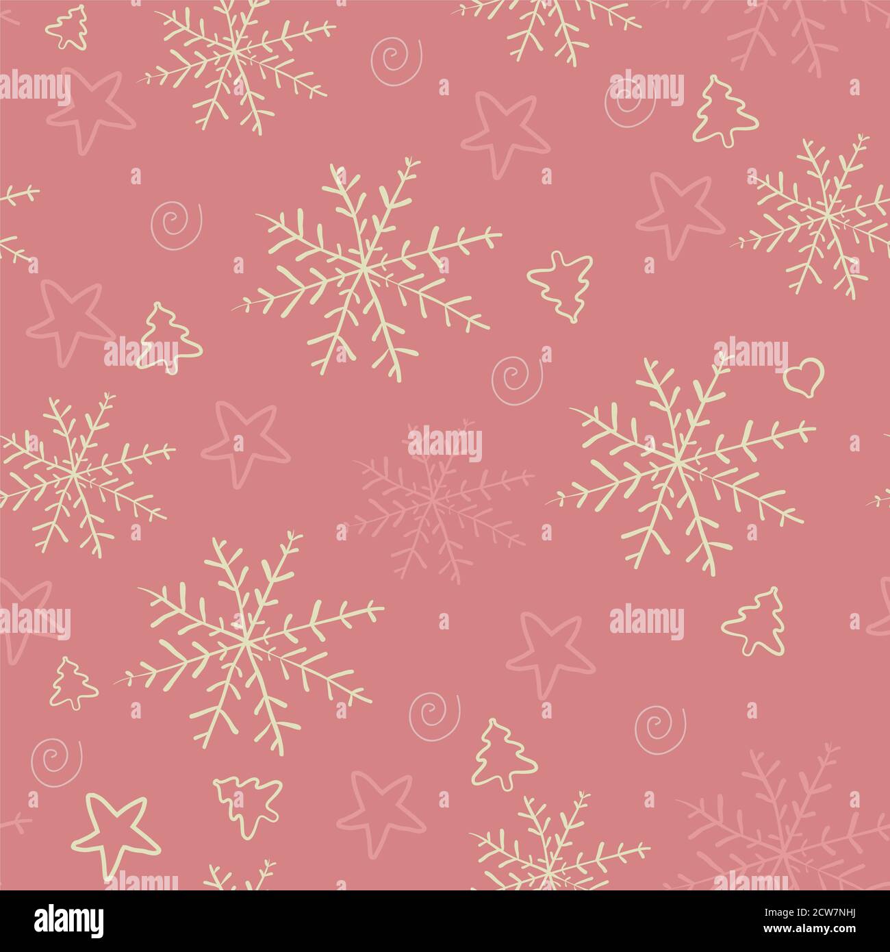 Seamless hand drawn snowflakes background Stock Vector Image & Art - Alamy