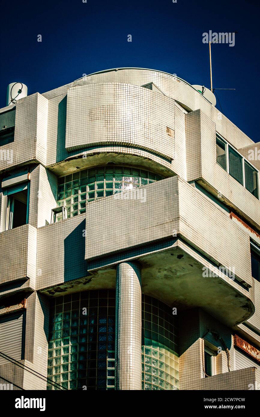View of the facade of a modern building in the streets of Tel Aviv in ...