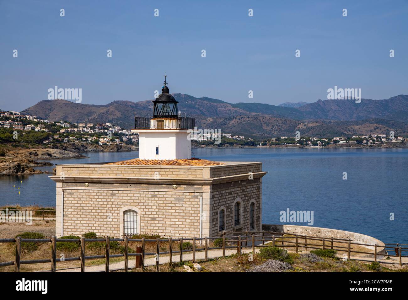 Lighthouse of Punta Sarnella, Port de la Selva, Costa Brava, Catalonia ...