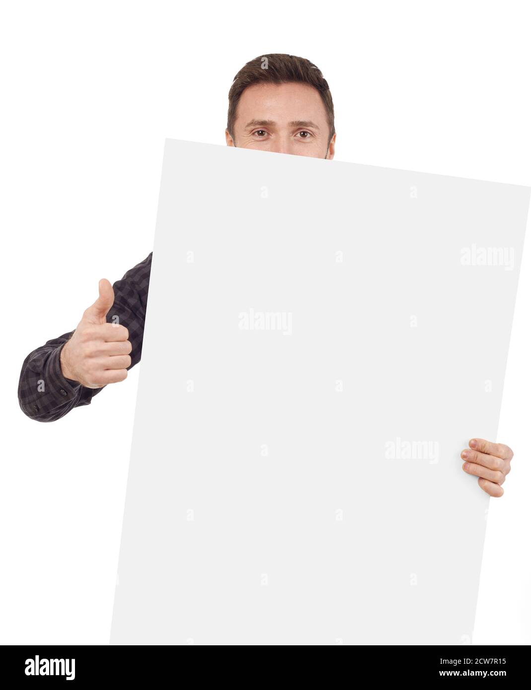 Man with blank sign Stock Photo - Alamy