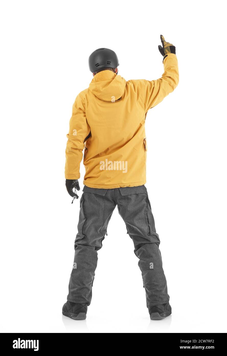 Back view young snowboarder hi-res stock photography and images - Alamy