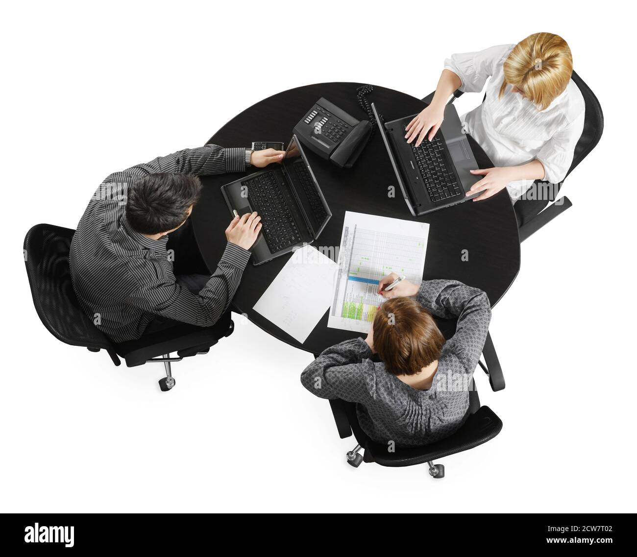 High angle view office group Cut Out Stock Images & Pictures - Alamy
