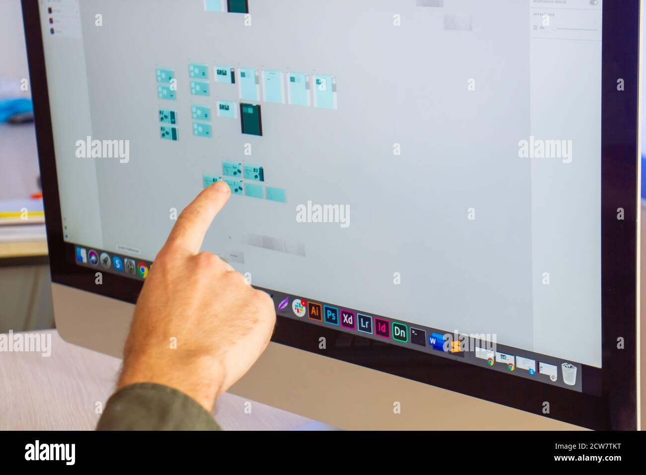 person typing on a pc screen Stock Photo - Alamy