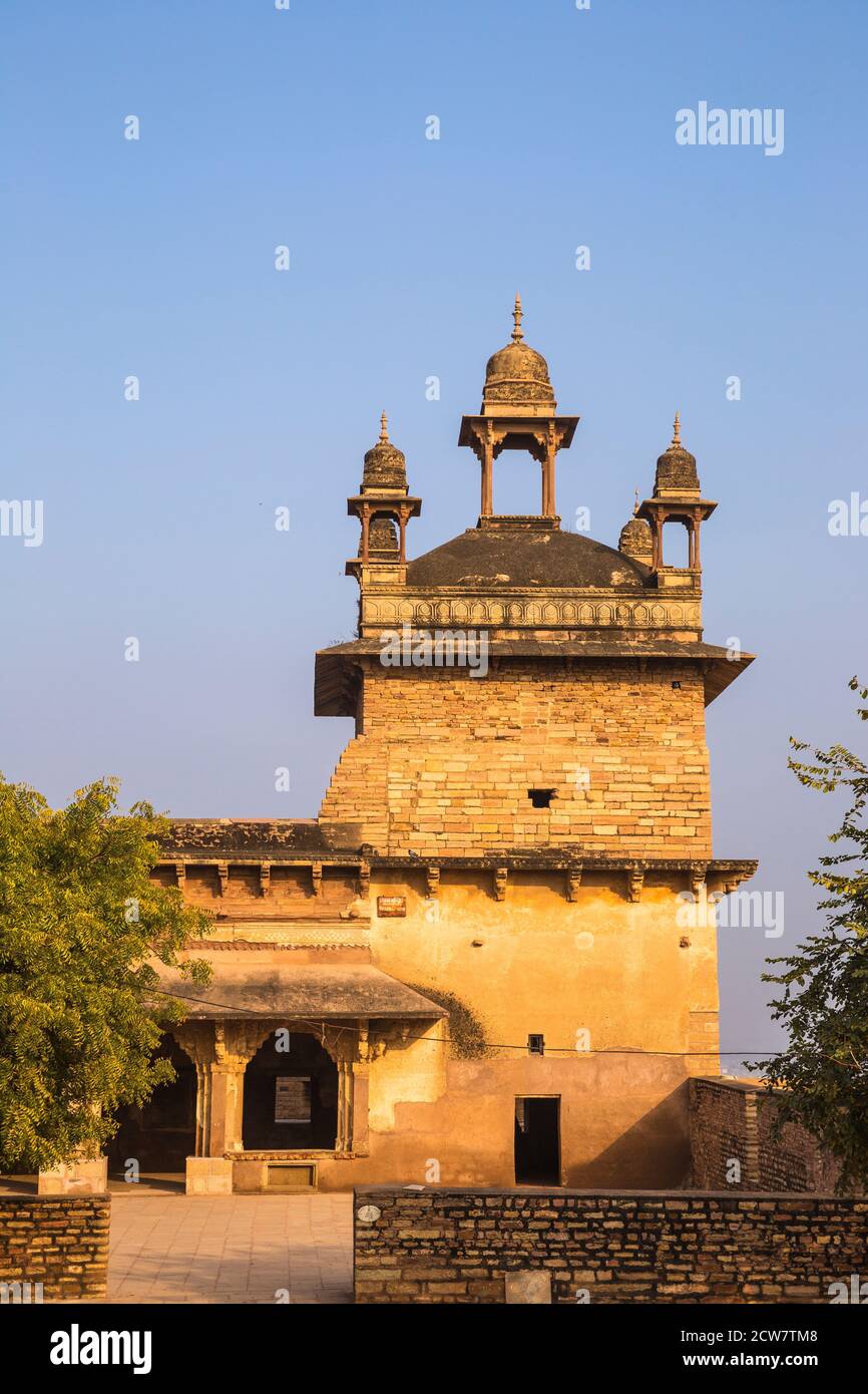 India, Madhya Pradesh, Gwalior, Gwalior Fort, Vikram Mahal Stock Photo ...