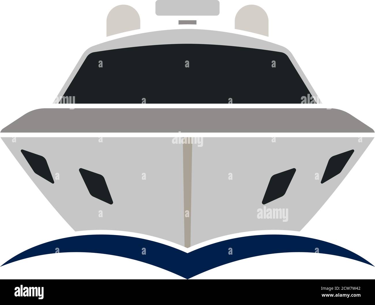 Motor Yacht Icon. Flat Color Design. Vector Illustration Stock Vector ...