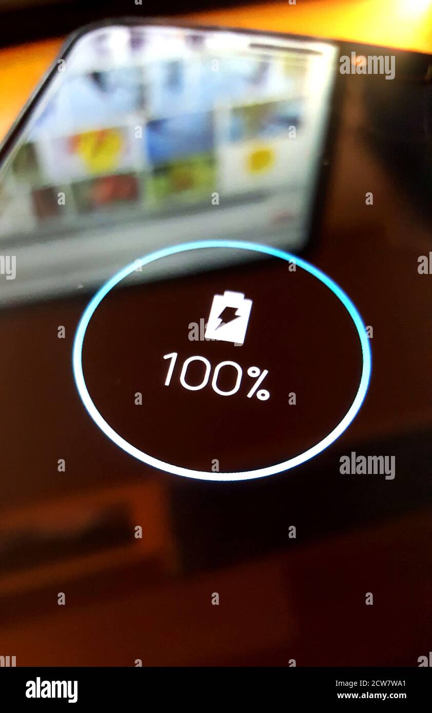 Battery level indicator on a smartphone hi-res stock photography and ...