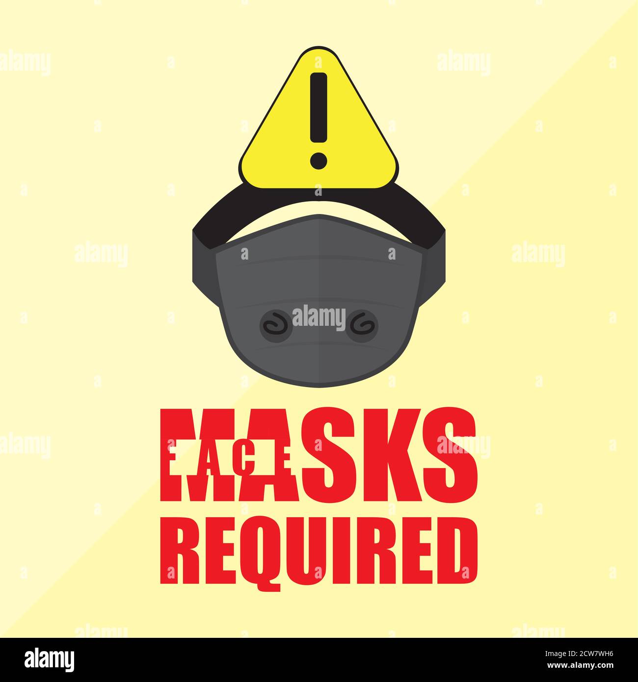 Face mask required poster. Covid-19 prevention - Vector Stock Vector ...