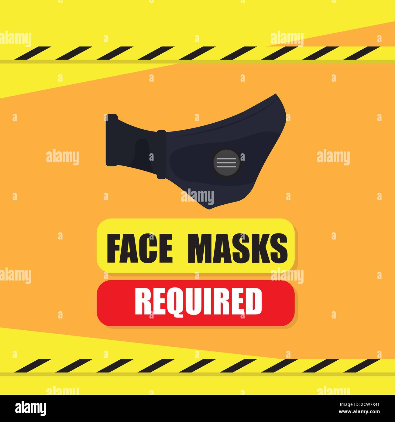 Face mask required poster. Covid-19 prevention - Vector Stock Vector ...