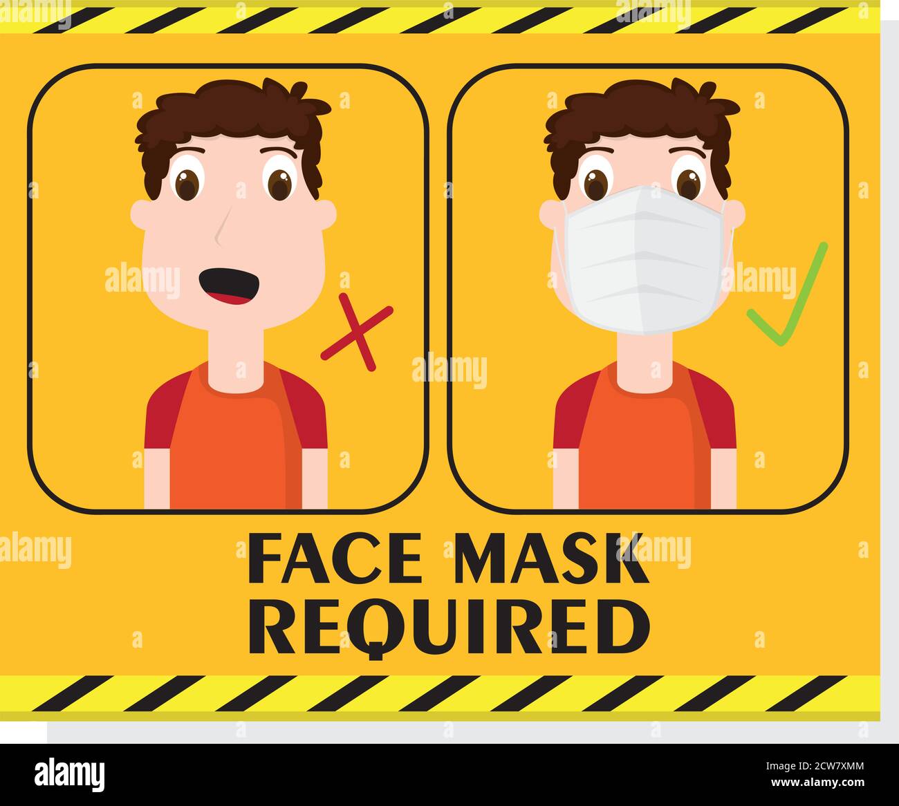 Face mask required poster. Covid-19 prevention - Vector Stock Vector ...
