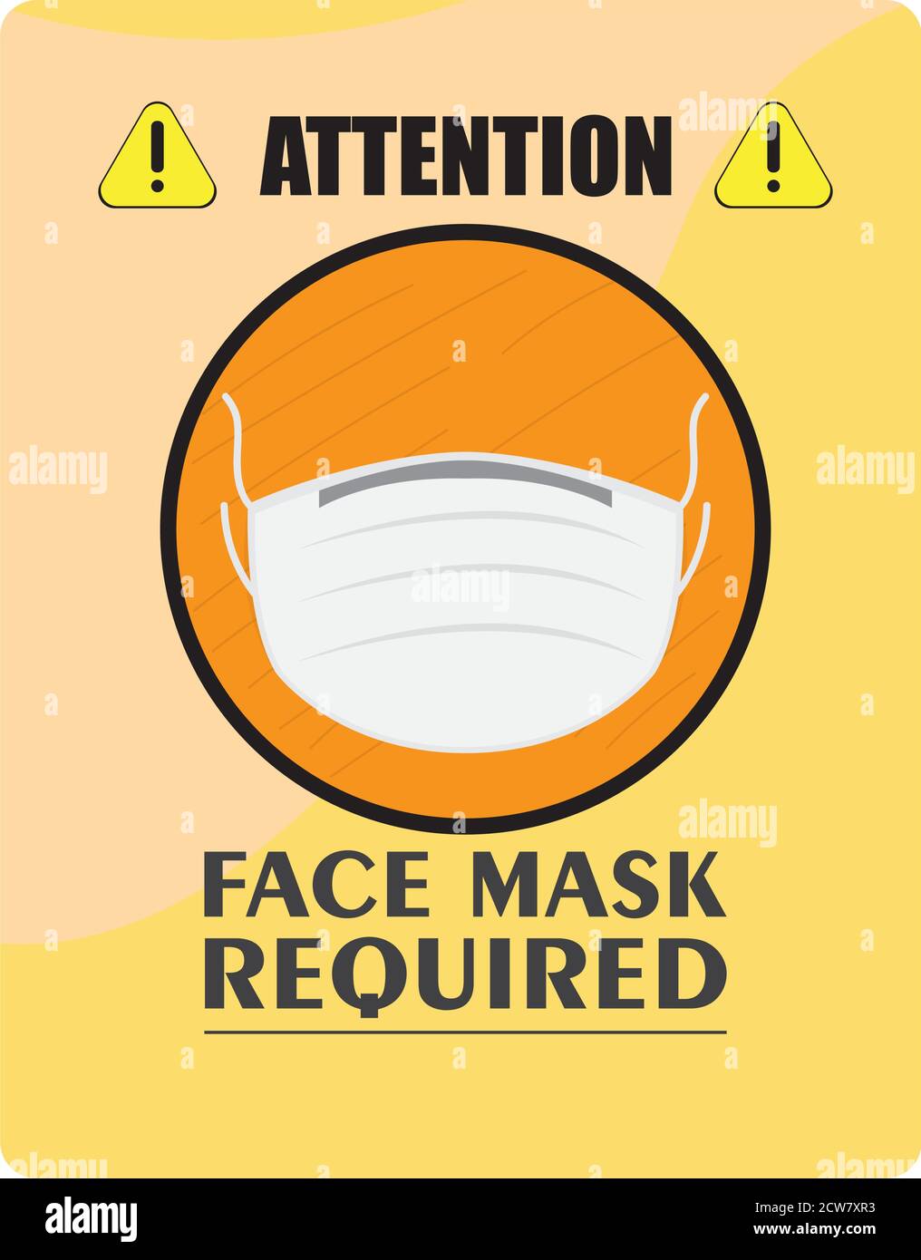 Face mask required poster. Covid-19 prevention - Vector Stock Vector ...