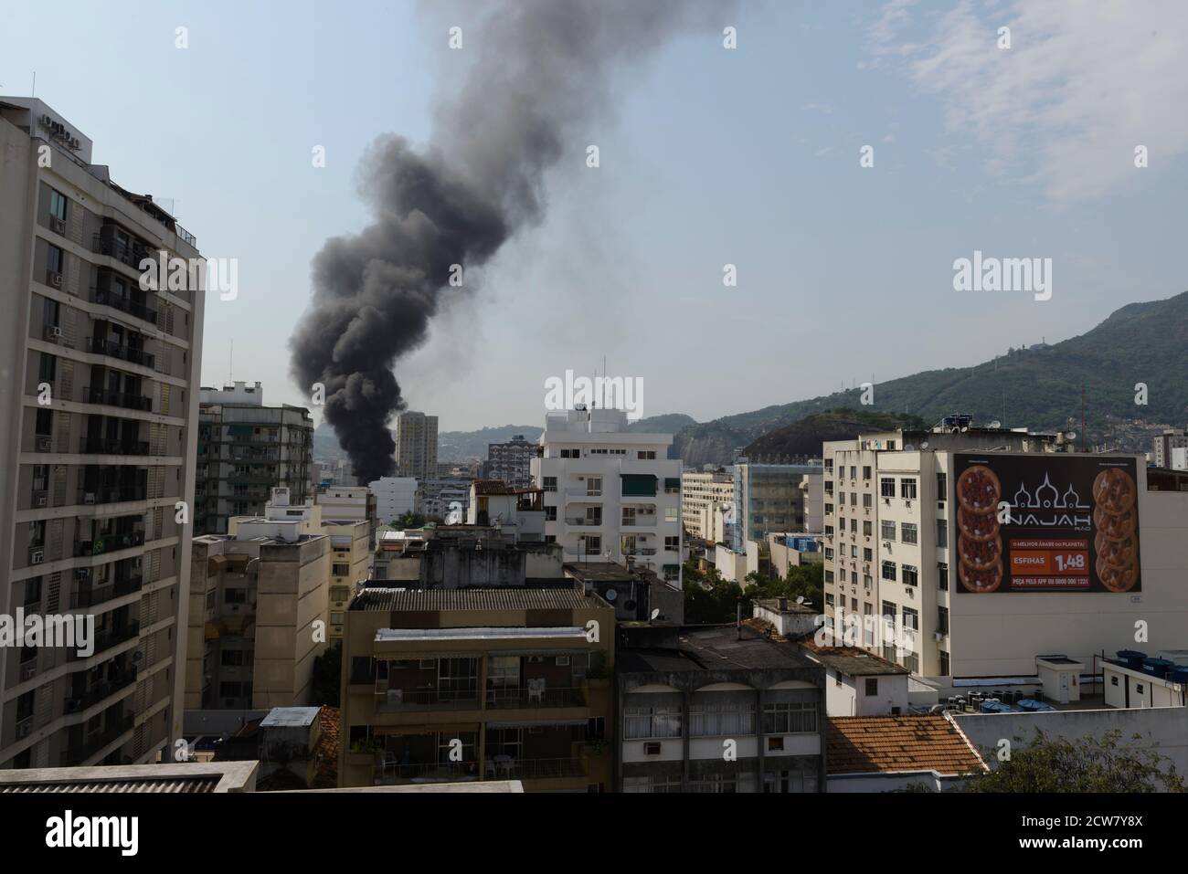 Rio, Brazil - september 28, 2020: skyline in the city with black smoke ...