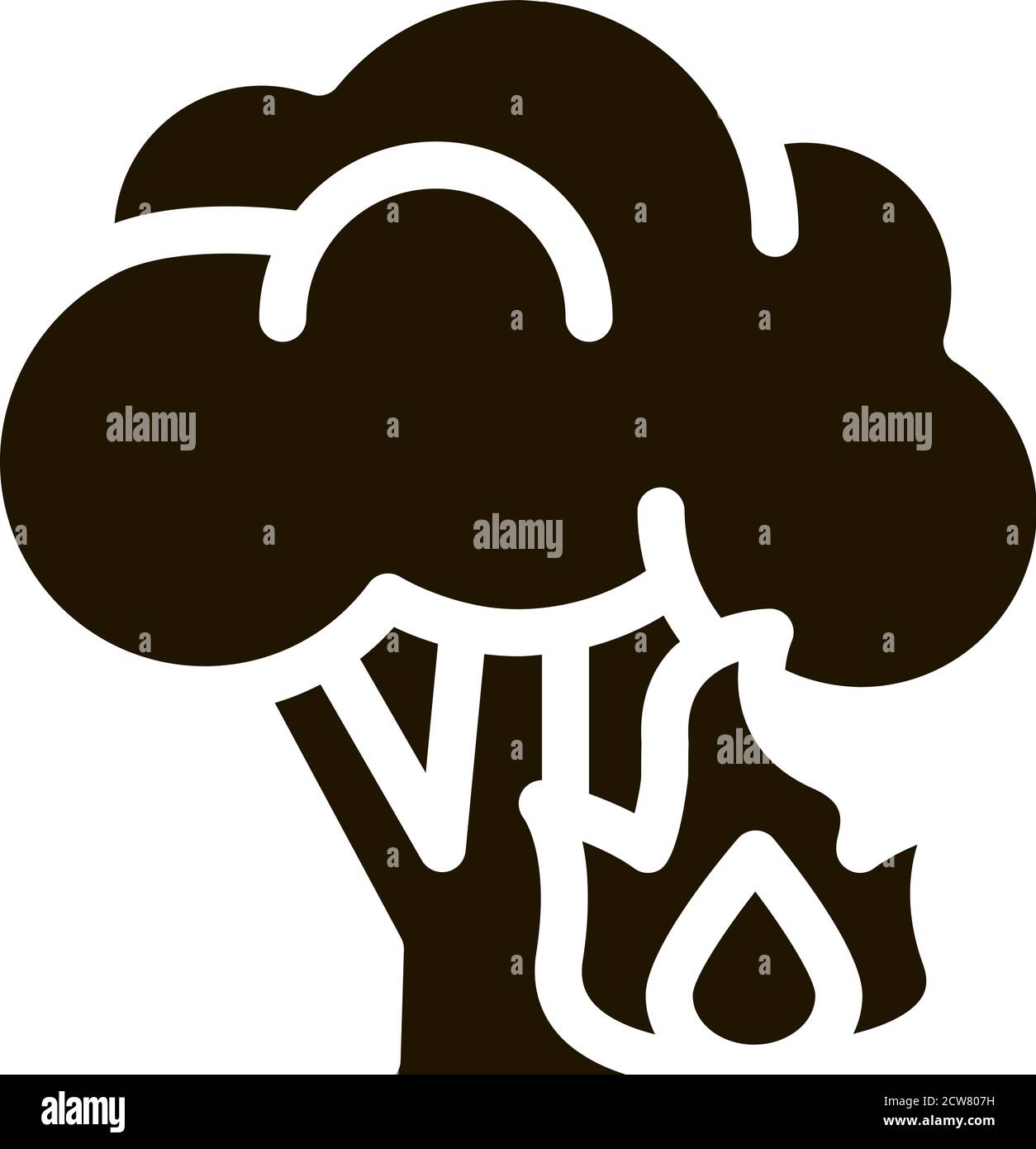 Fire Burning Tree Icon Illustration Stock Vector Image & Art - Alamy