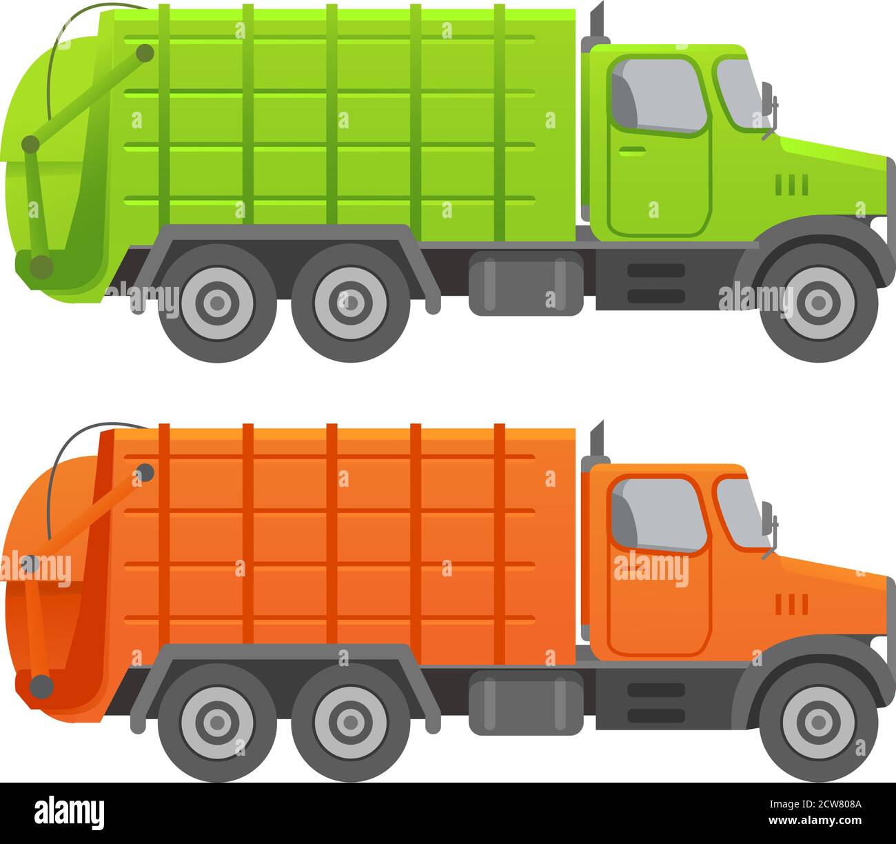 Garbage truck.Garbage recycling and utilization equipment. Flat ...