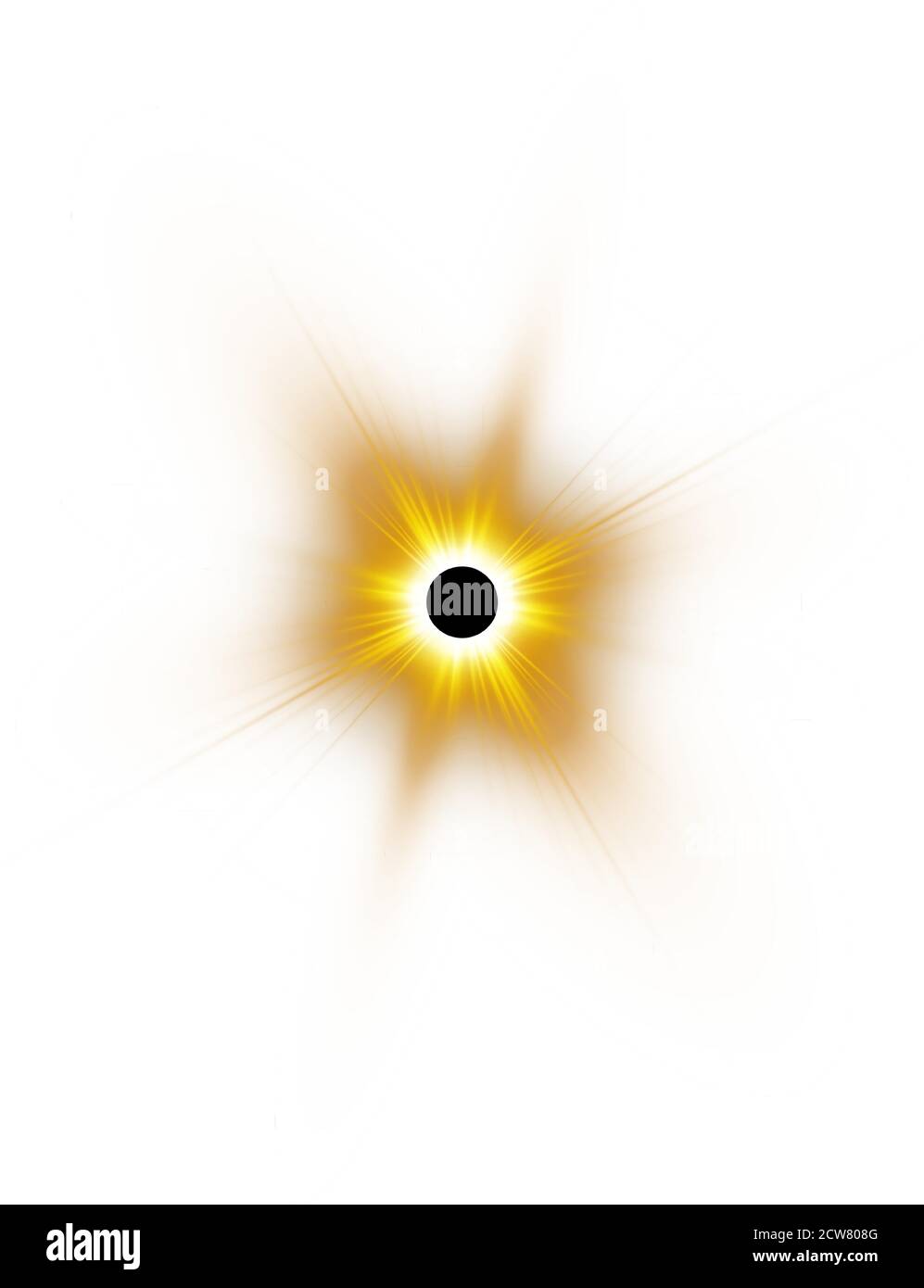 Total solar eclipse vector illustration on white background. Full moon ...