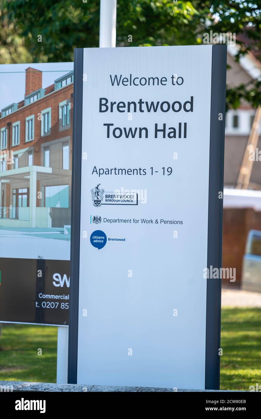 Brentwood town hall sign hi-res stock photography and images - Alamy