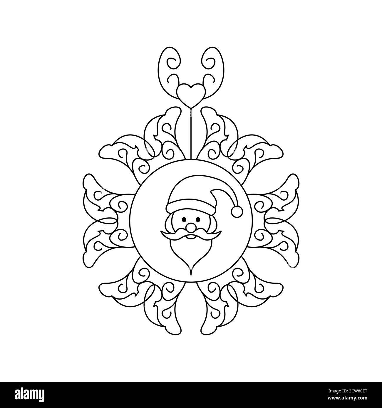 Santa head. Fancy deco. Christmas theme. Vector illustration Stock ...