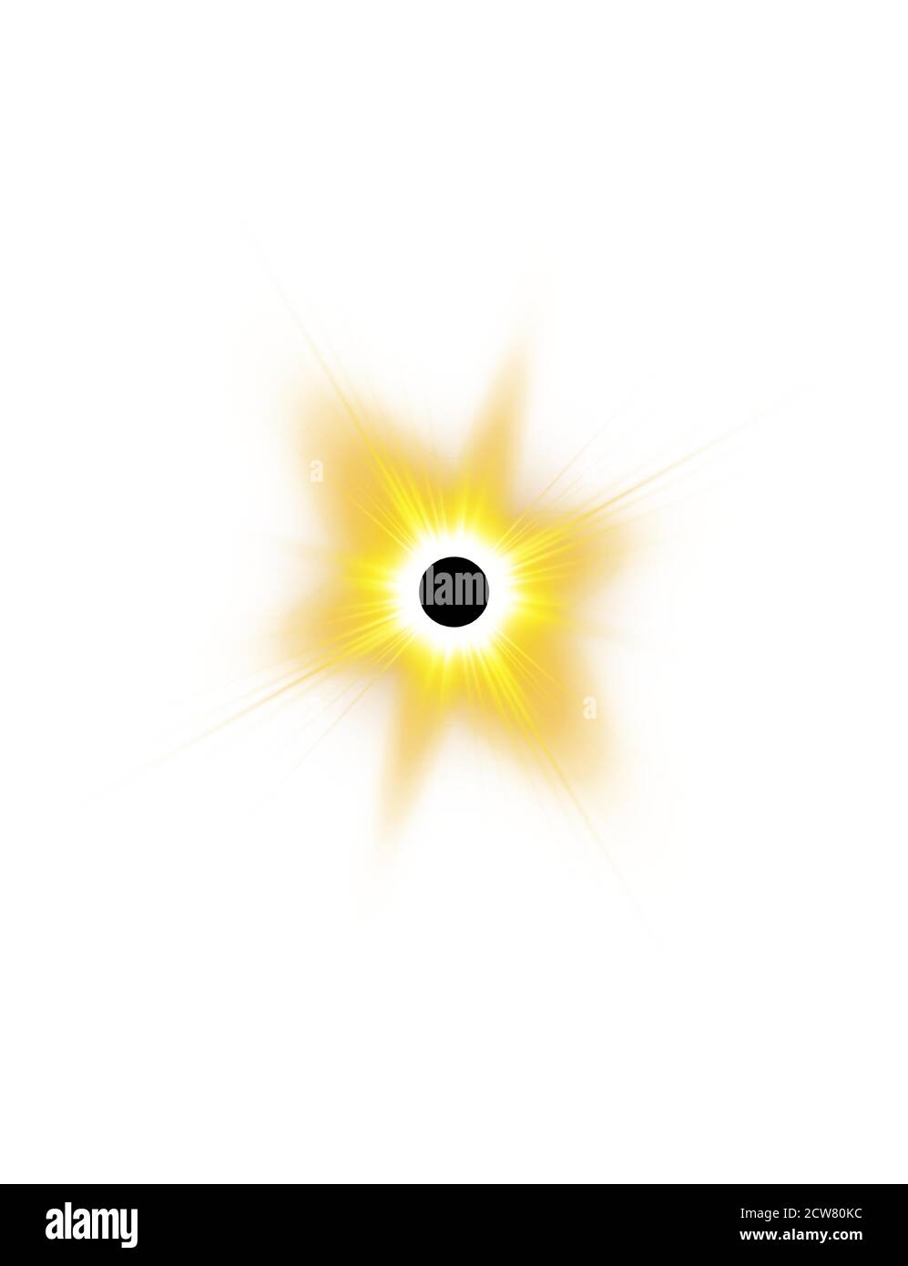 Total solar eclipse vector illustration on white background. Full moon ...