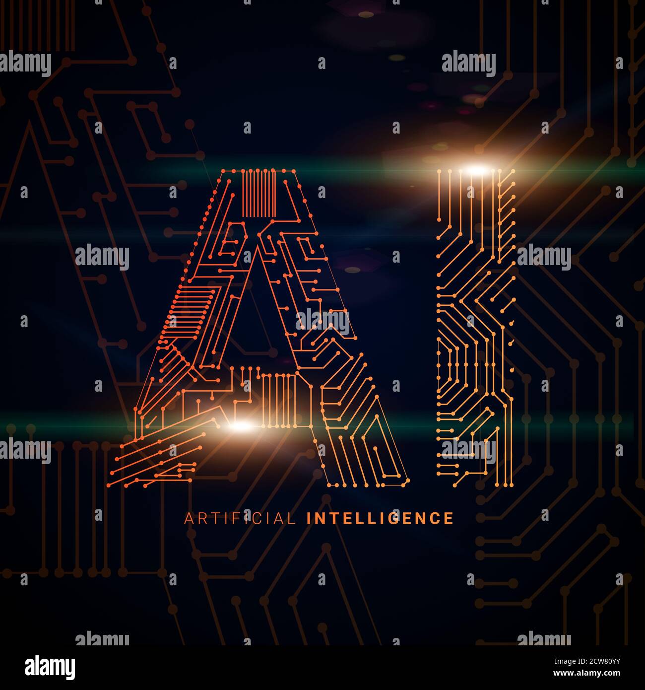 Artificial Intelligence Technology Concept Illustration With Ai ...