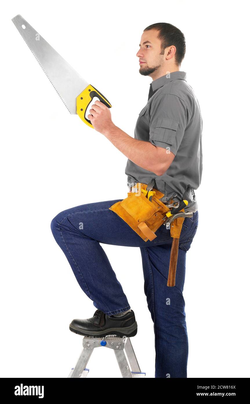 Handyman ladder cut out hi-res stock photography and images - Alamy