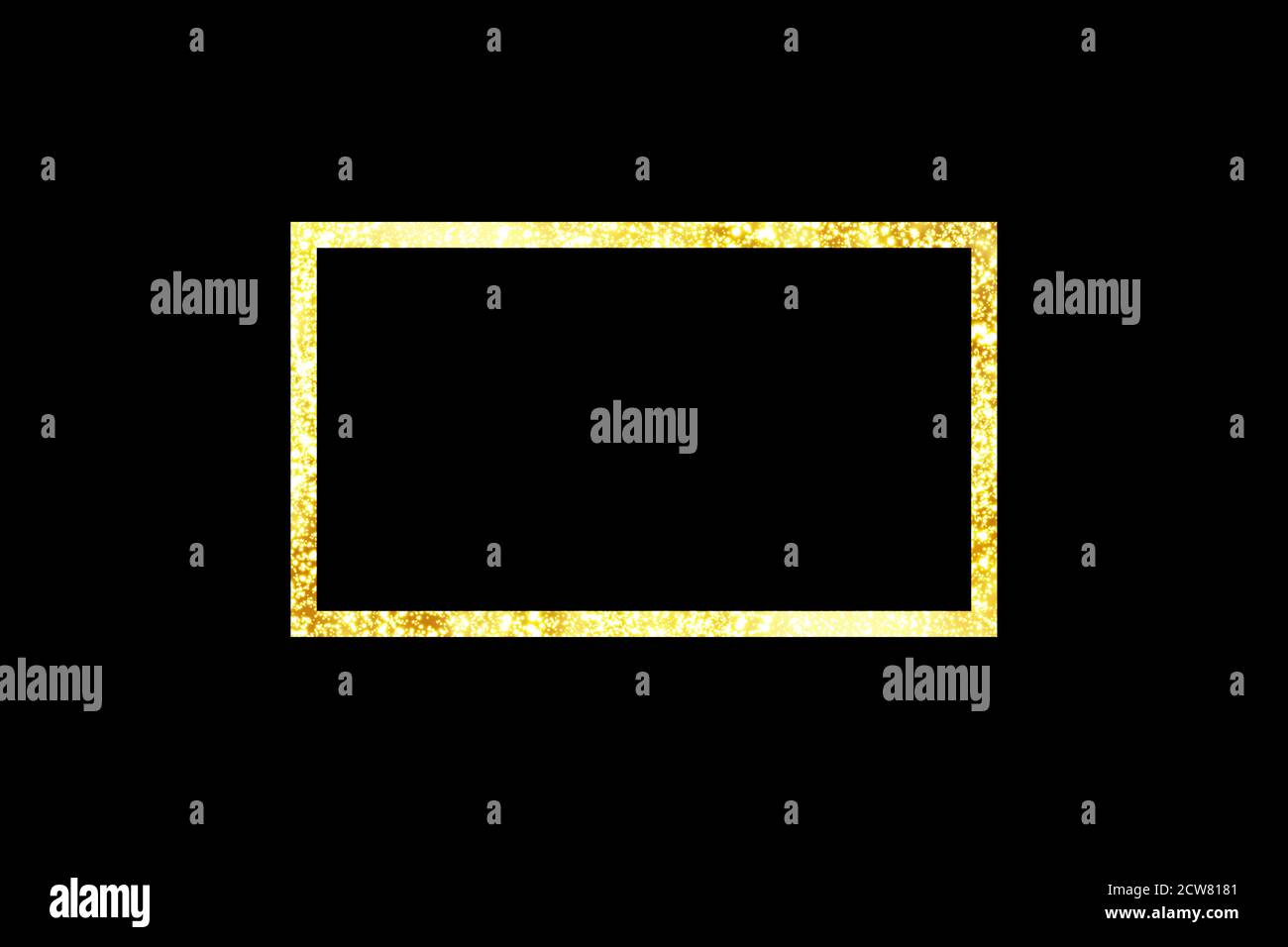 Golden frame with lights effects. Shining rectangle banner. Isolated on ...