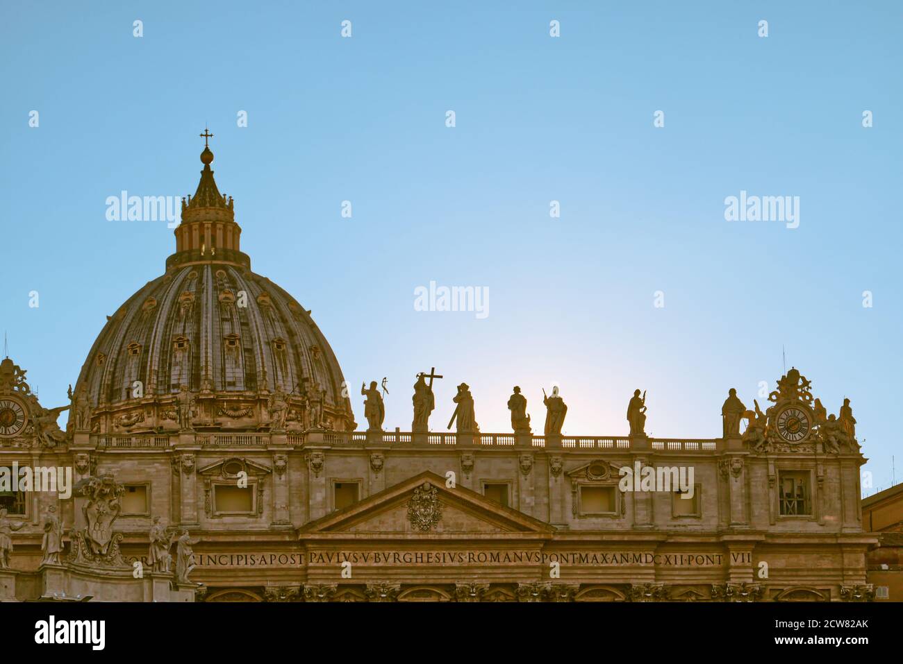 The Vatican at sunset. July 2018, St Peter's Square, Vatican City, Rome ...