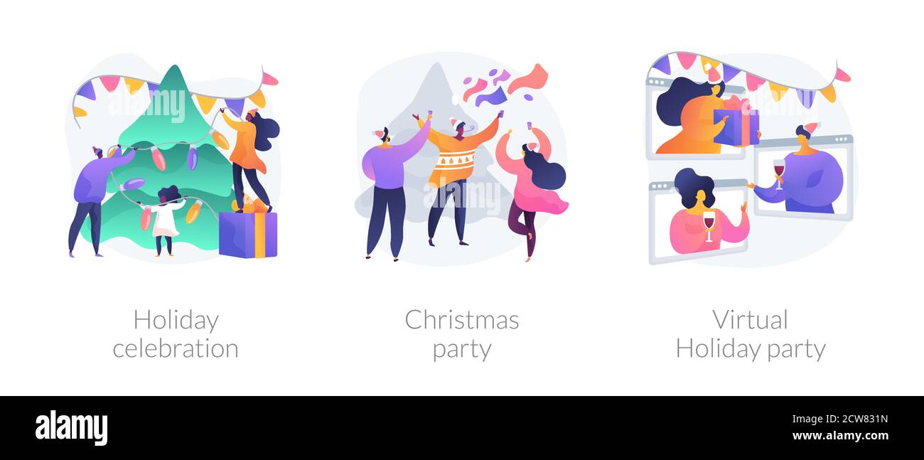 Winter holiday tradition abstract concept vector illustrations Stock ...