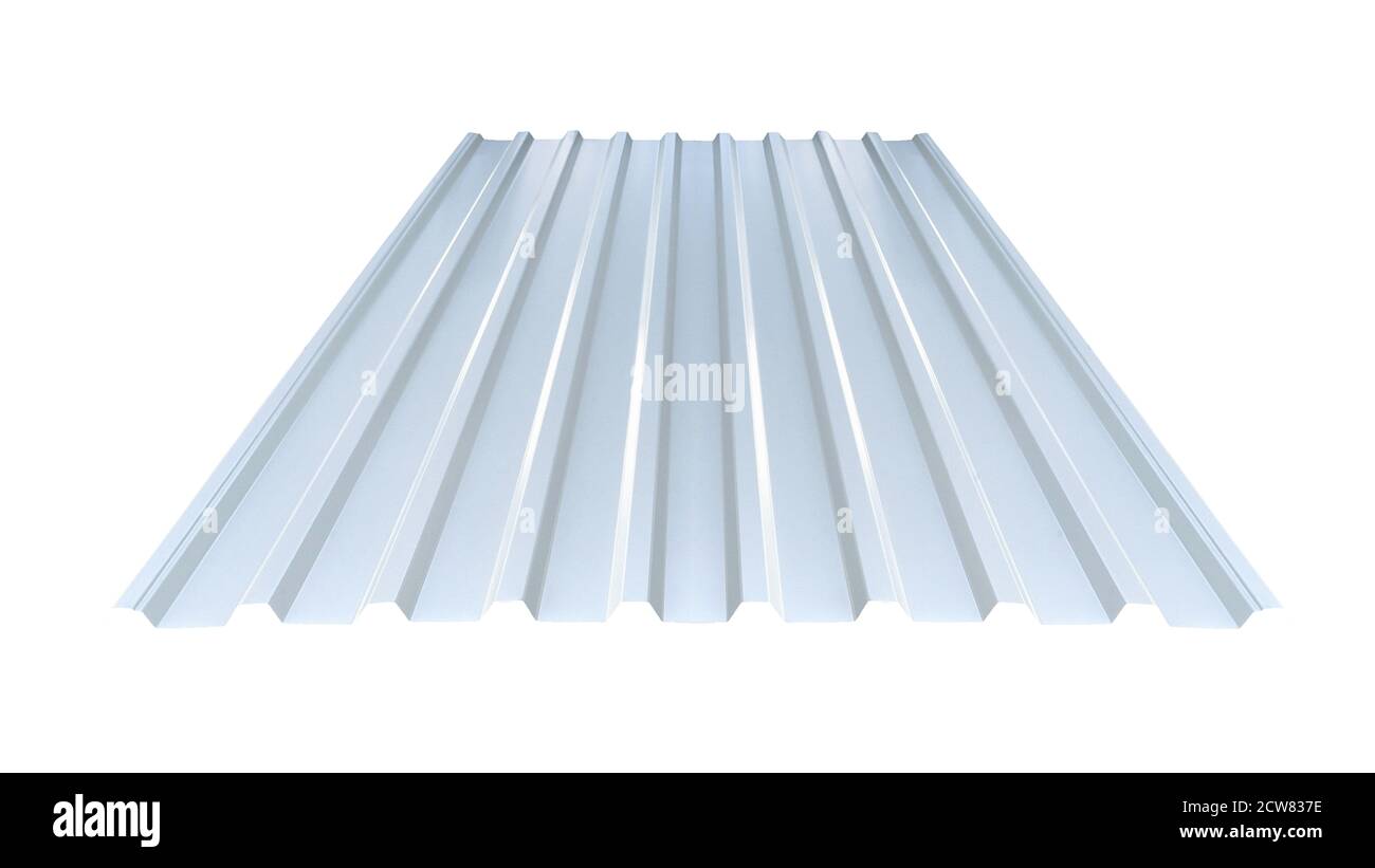 Roof wave ripple profile metal sheet colored wooden texture isolated on ...