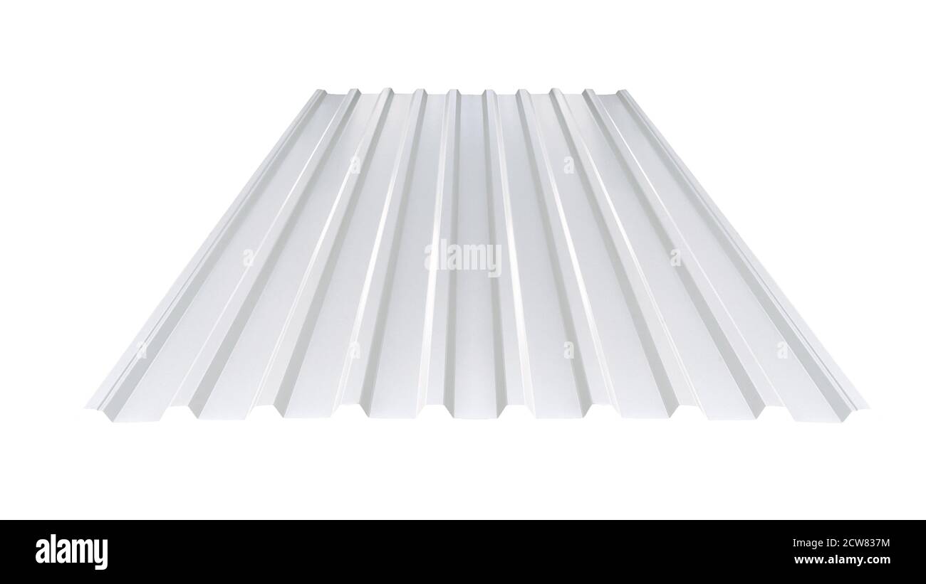 Roof wave ripple profile metal sheet colored wooden texture isolated on ...